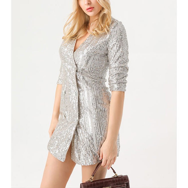 Women Silver Sequin Dress | Customize various tyles Dress | Neohope ...